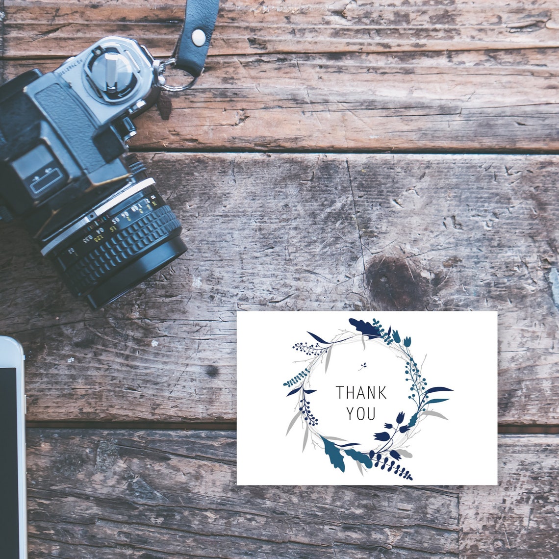 Thank You Card. 4x6in Printable File. Digital Download. Blue - Etsy