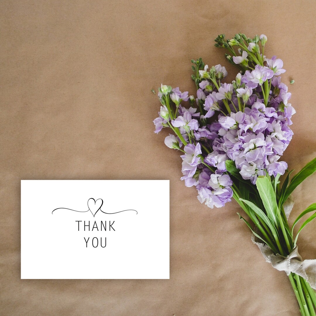 Thank You Card. 4x6in Printable File. Digital Download. Heart - Etsy