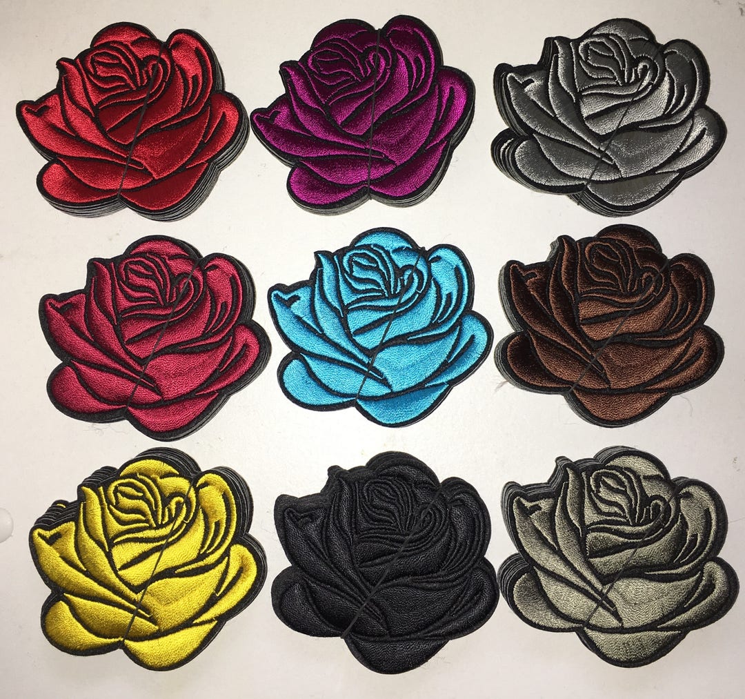 Bestickte Rosen Patches Anstecker - Etsy.de