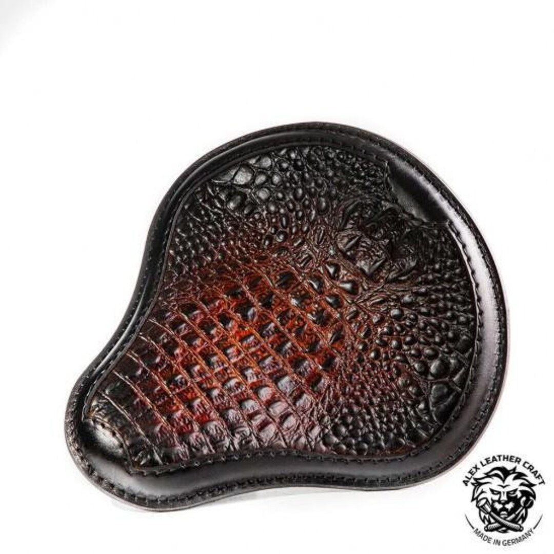 Bobber & Chopper Custom Seat alligator Black and Tan - Etsy