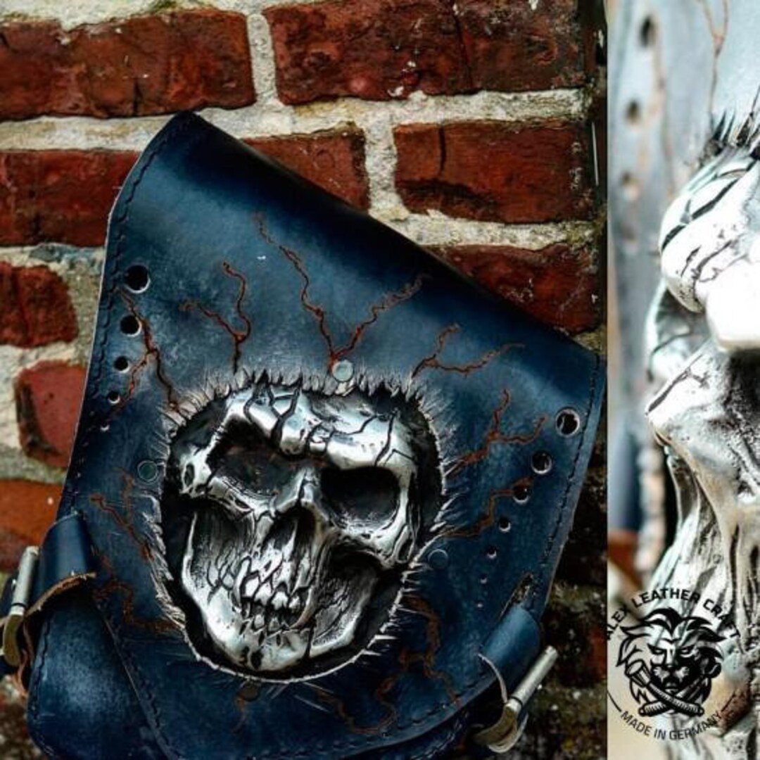 Bobber Chopper Custom Saddlebag skull - Etsy