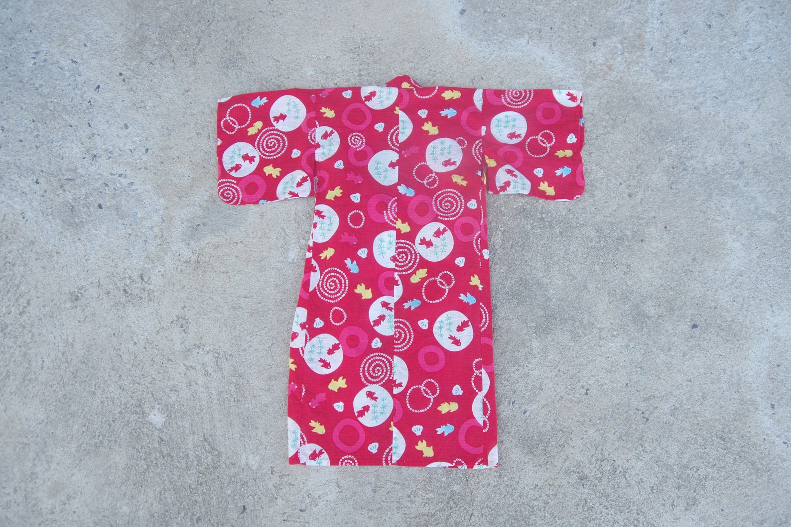 Vintage Child Kimono Jacket,kimono Red With Fish or Goldfish,japanese ...