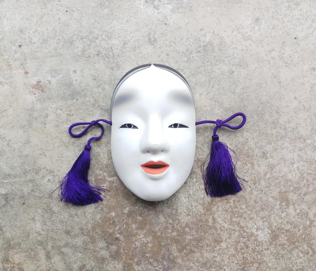 Vintage Mask Old Cultural Noh Mask Vintage Hanging,wall Hanging,japan ...