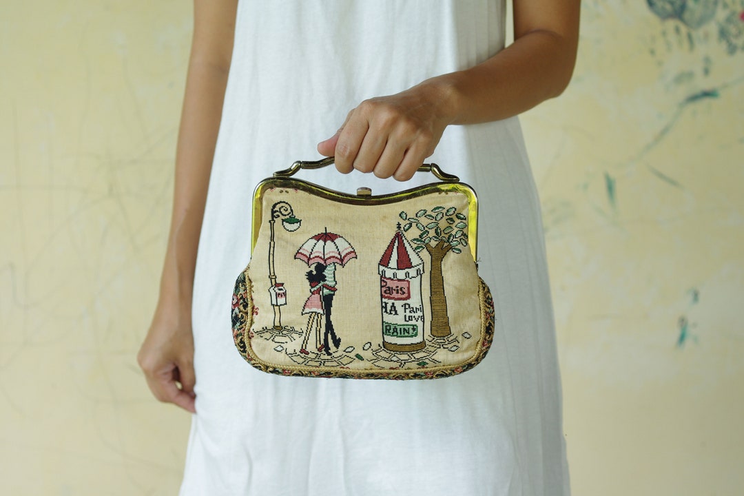 France Top Handle Petit Point Vintage Bags Craft Gift Bags Purses ...