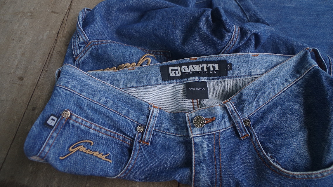 Vintage Gawtti Denim W32 L31,wide Leg, Baggy, Hip Hop,streetwear - Etsy