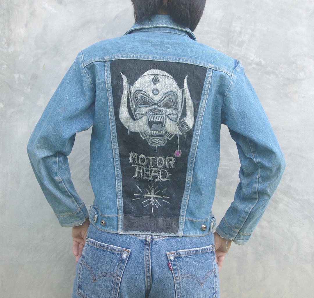 Vintage Motorhead Denim Jacket,jeans Jacket,jacket Women's Size Xs ...