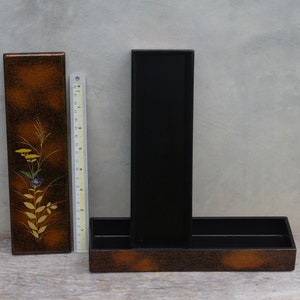 Vintage Rectangular Box With Lid,black and Gold,hand Carved Box,kitchen ...