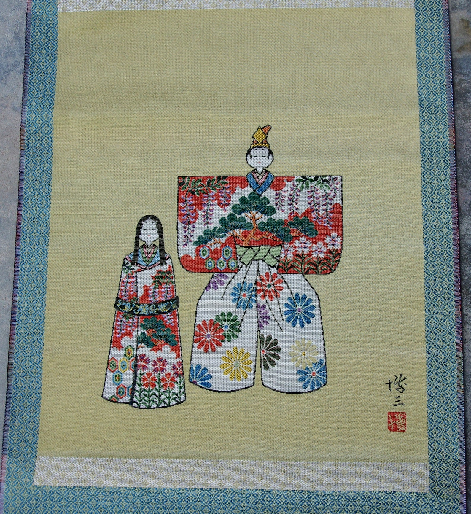 Vintage Japanese scroll Woven male Female Hanging Scroll japan | Etsy