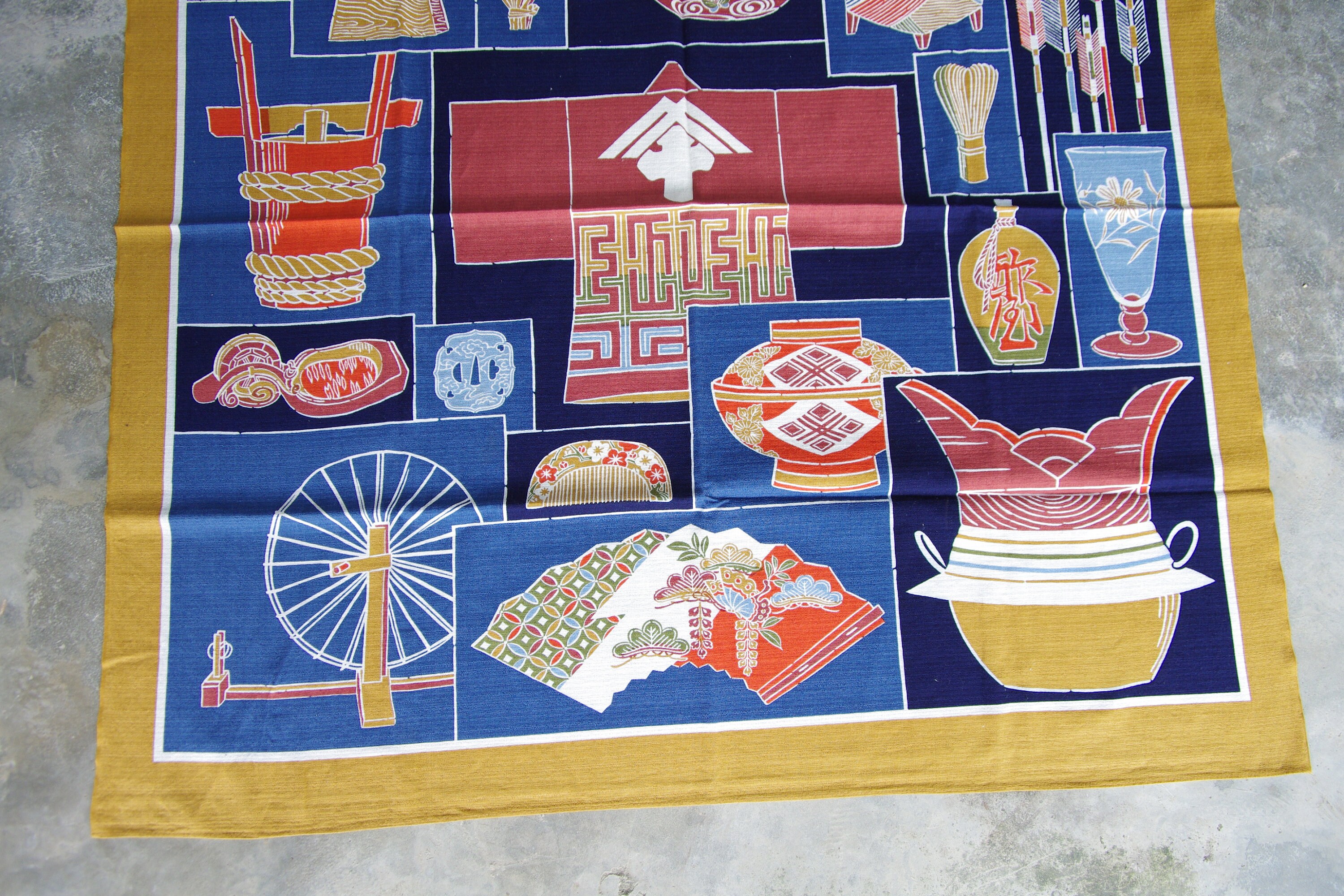 Vintage Japanese Furoshikifabric Japanese Symbols - Etsy