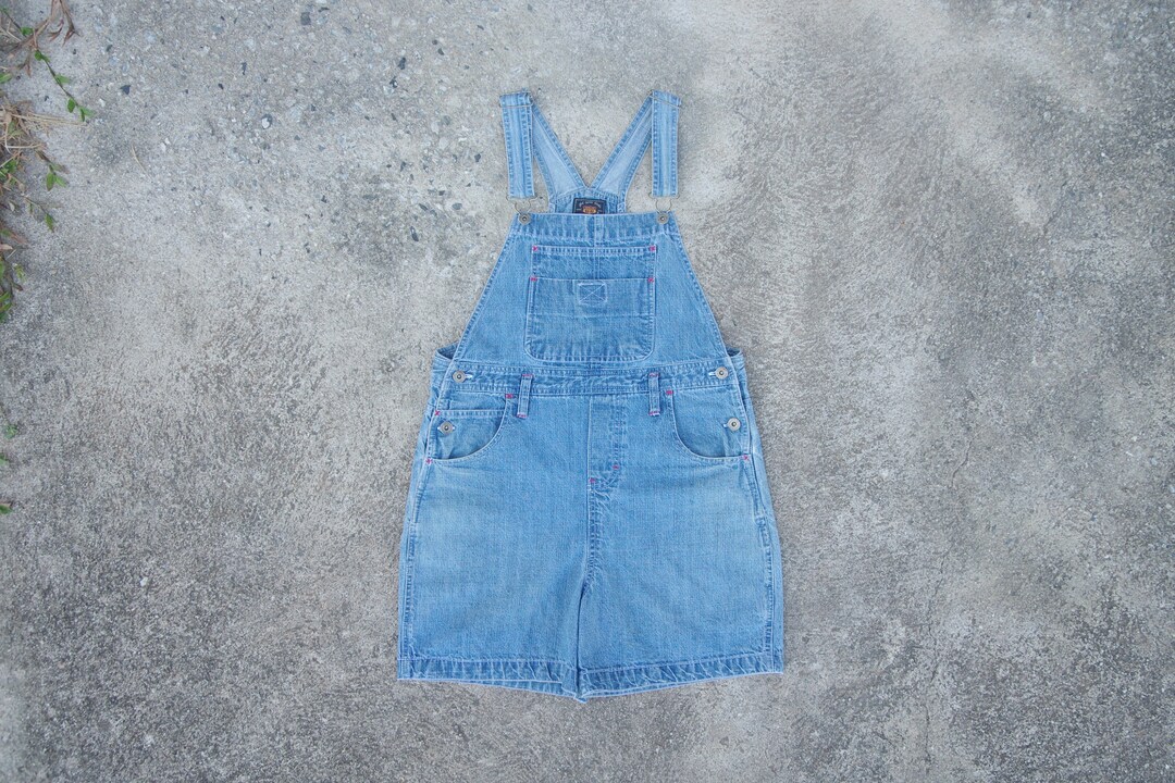 Faded Jeans, Vintage Route 66 Overalls Shorts Size M ,romper Overall ...