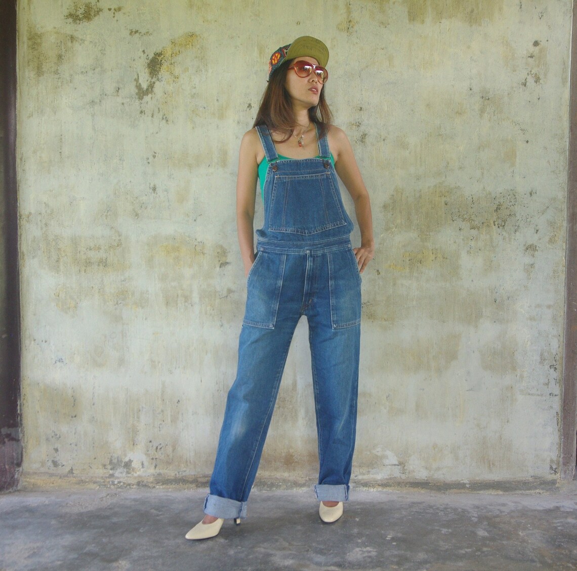 Vintage 80s Bison Overalls Size S W30 W31 blue Jeansoverall | Etsy