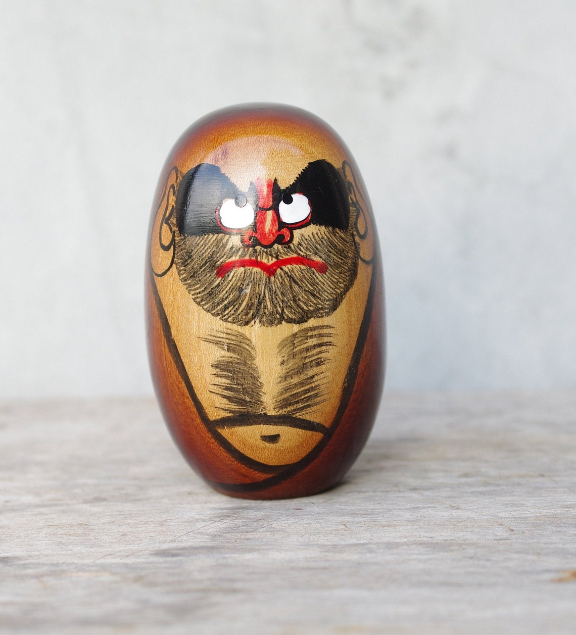 Japanese Lucky Daruma Dharma Doll Carving and Paint Wood Doll ...