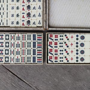 Beautiful ,vintage Chinese Japanese Mahjong Set ,mahjong Game Set ,144 ...
