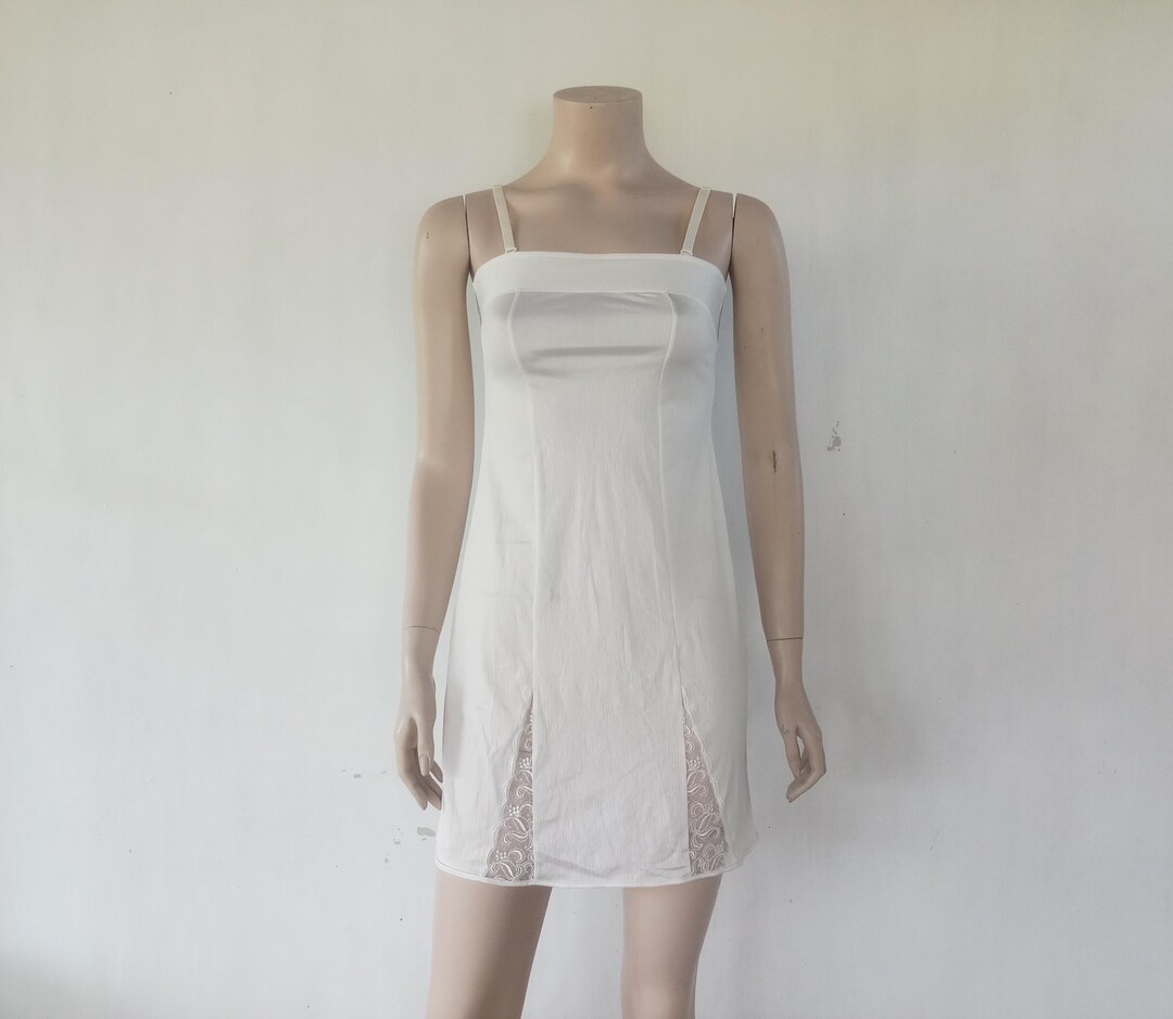 Vintage Wacoal White Mini Slip Dress: Size 36C, XS-S - Etsy