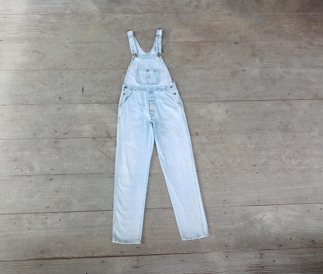 Faded ,vintage 60s 70s Pointer Brand Denim Overalls Size S W30 L32 ,donut Botton ,retro,hipster ...