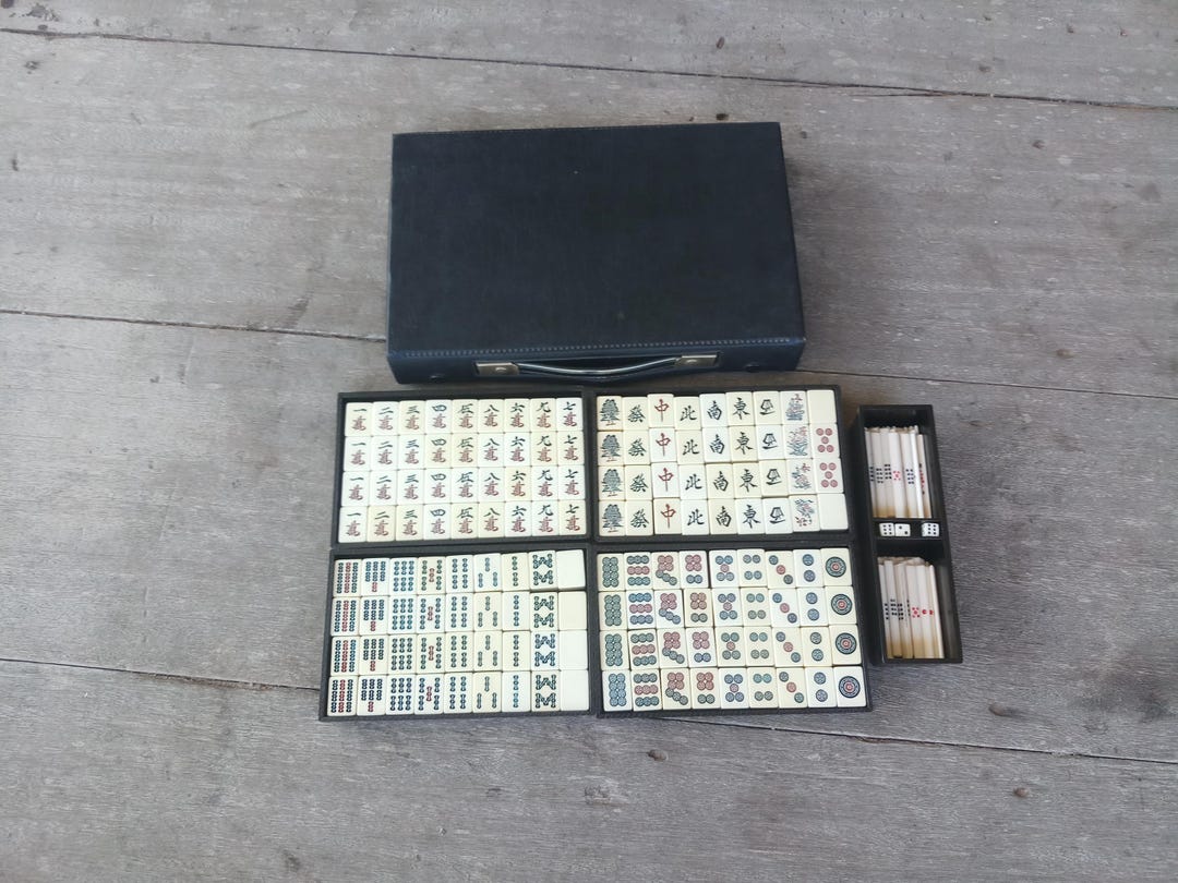 Beautiful ,vintage 80s 90s Mahjong Set ,chinese Japanese Mahjong Game ...