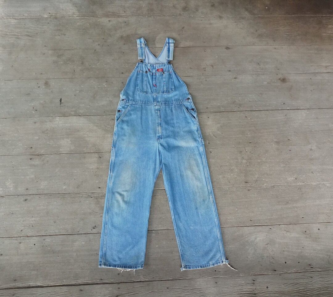 Faded, Vintage Dickies Overalls W35 -W37 L 28.5 ,overalls Denim - Etsy