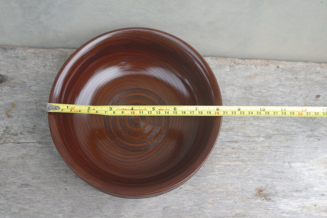 Vintage Wooden Bowl Diameter 8 Inchhand Carved Bowlswooden - Etsy
