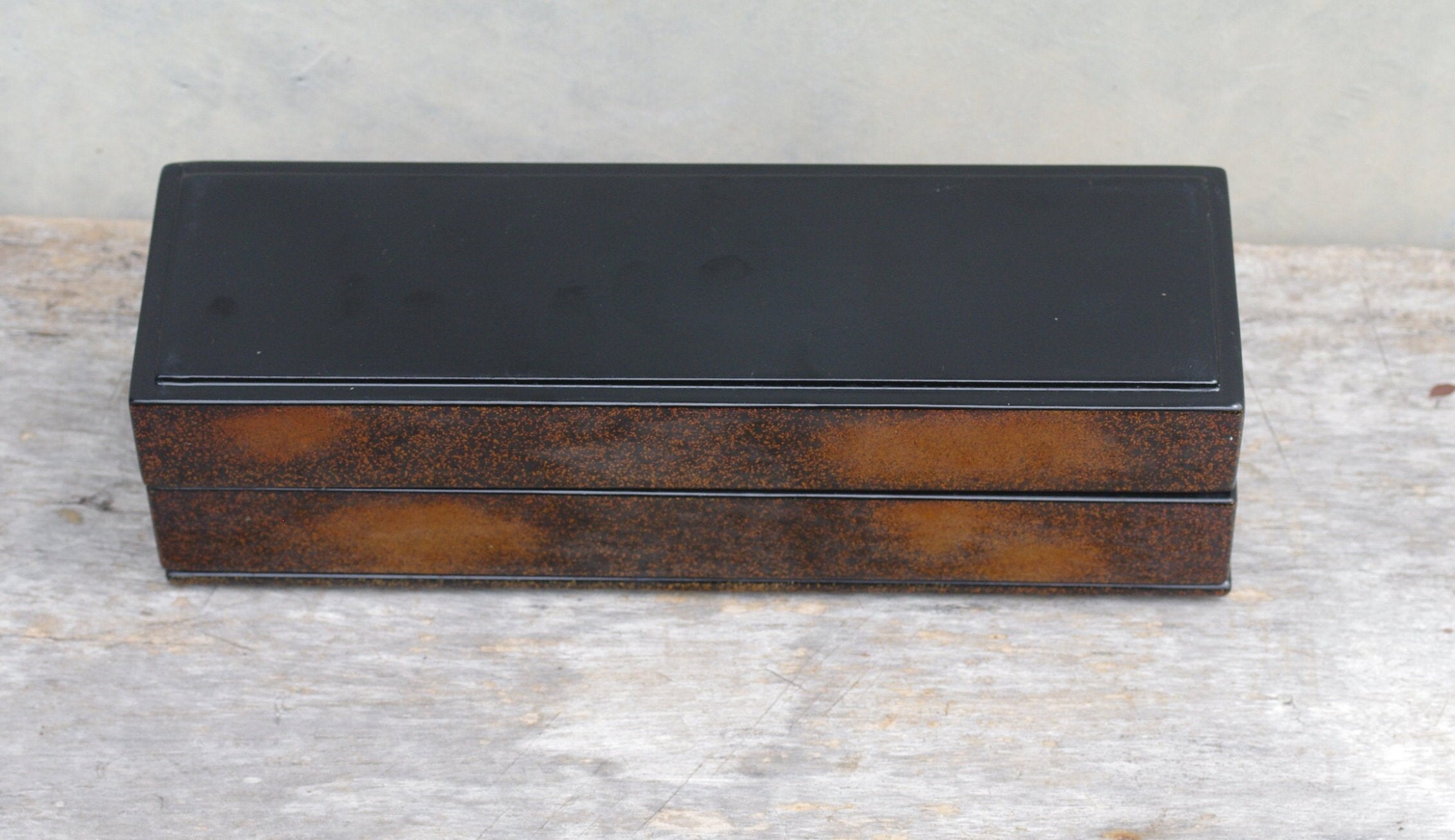 Vintage Rectangular Box With Lidblack and Goldhand Carved - Etsy