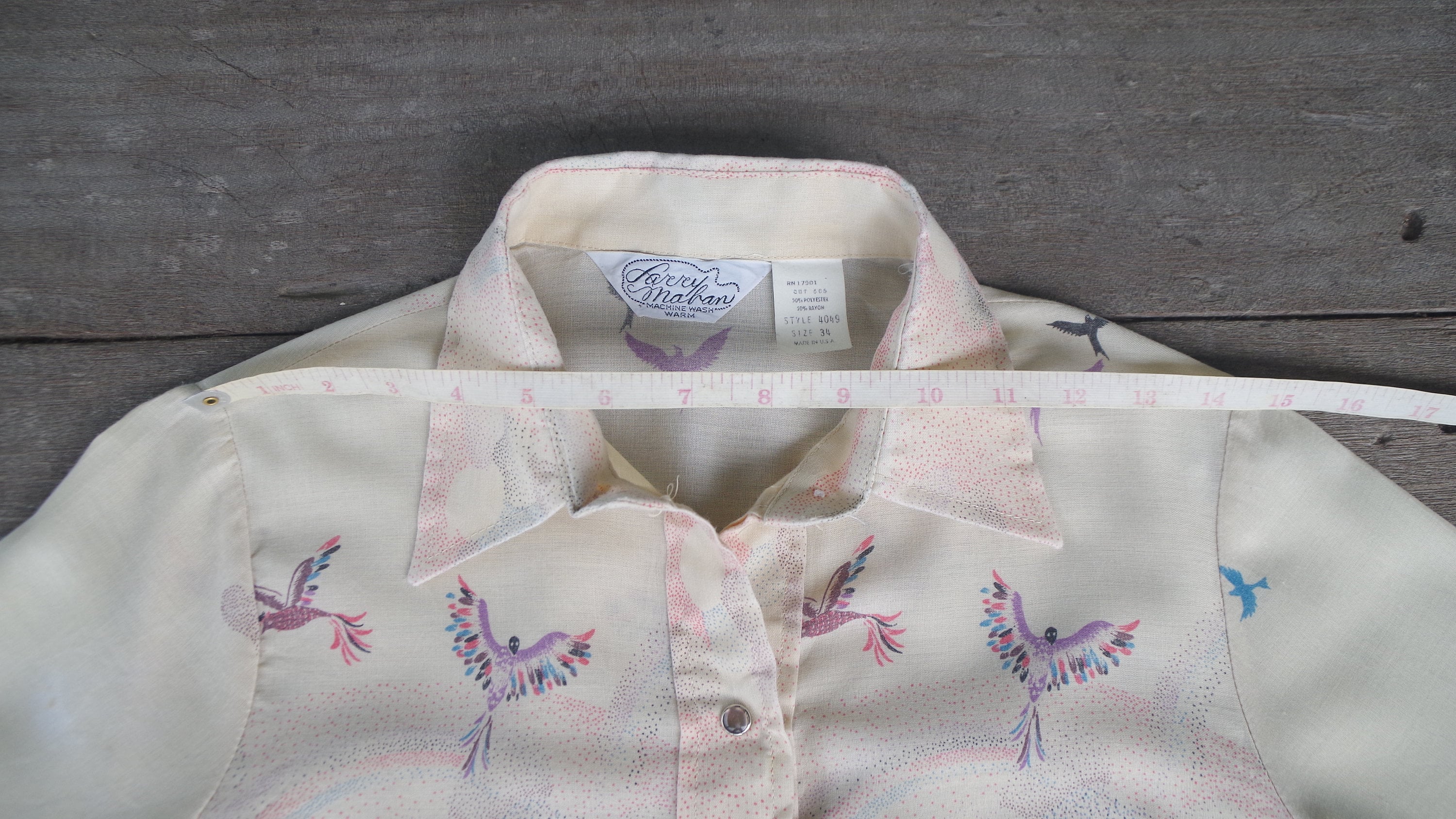 Vintage 70's Larry Mahan Western Shirt Size 34 S,polyester and Rayon ...