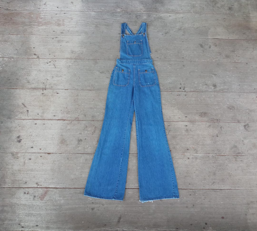 Vintage 60s/70s Bell Bottom Overalls: Rumble Seats Denim XS - Etsy