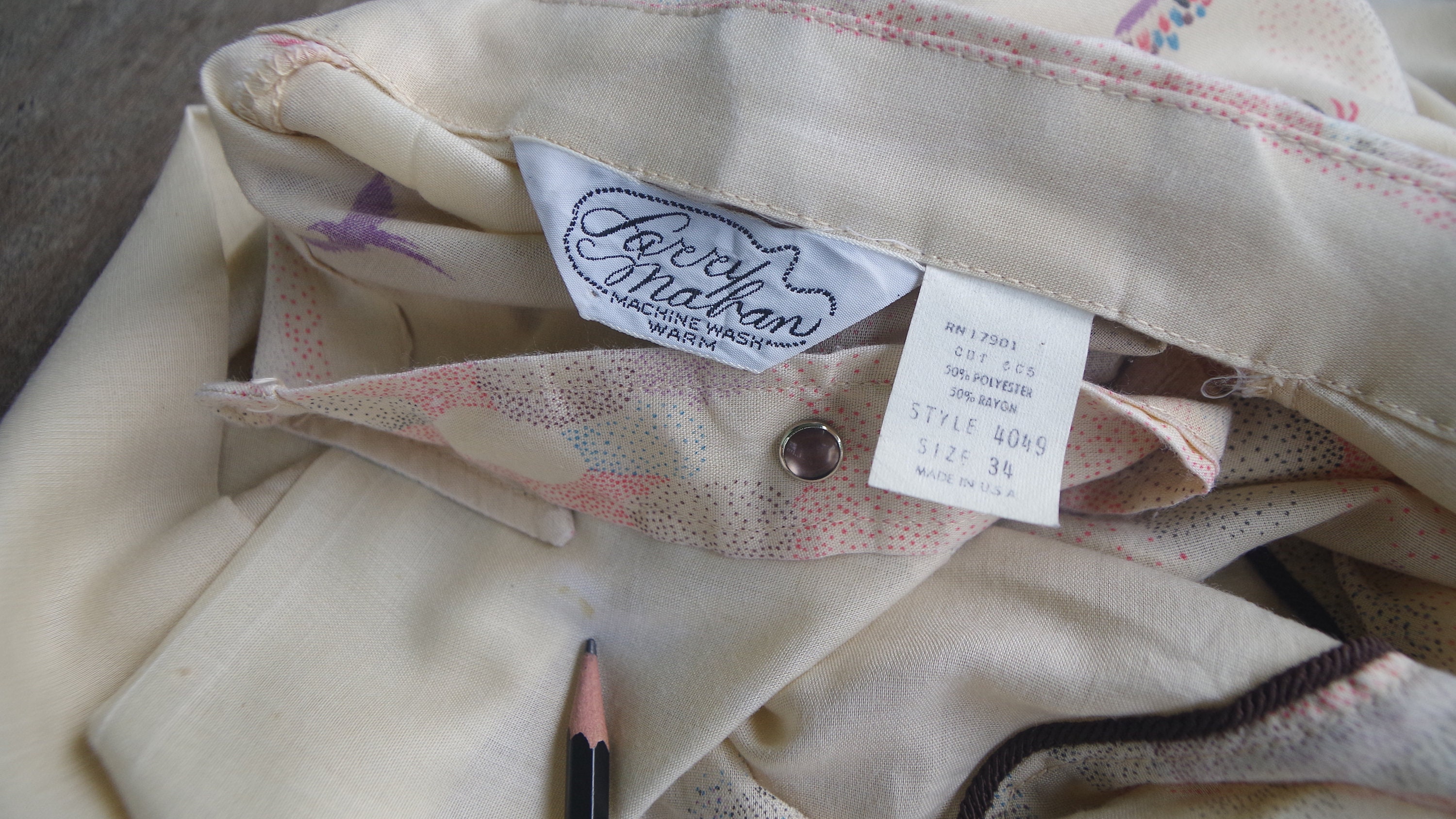 Vintage 70's Larry Mahan Western Shirt Size 34 S,polyester and Rayon ...