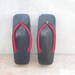 Vintage Shoes Japanese Okobo Kimono Shoes Susohiki Kimono ,red Straps ...