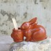 Rabbit Figurine Pottery Rabbit Statue Japanese Rabbit Ceramic Love ...