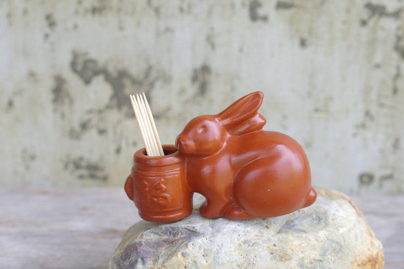 Rabbit Figurine Pottery Rabbit Statue Japanese Rabbit Ceramic Love ...