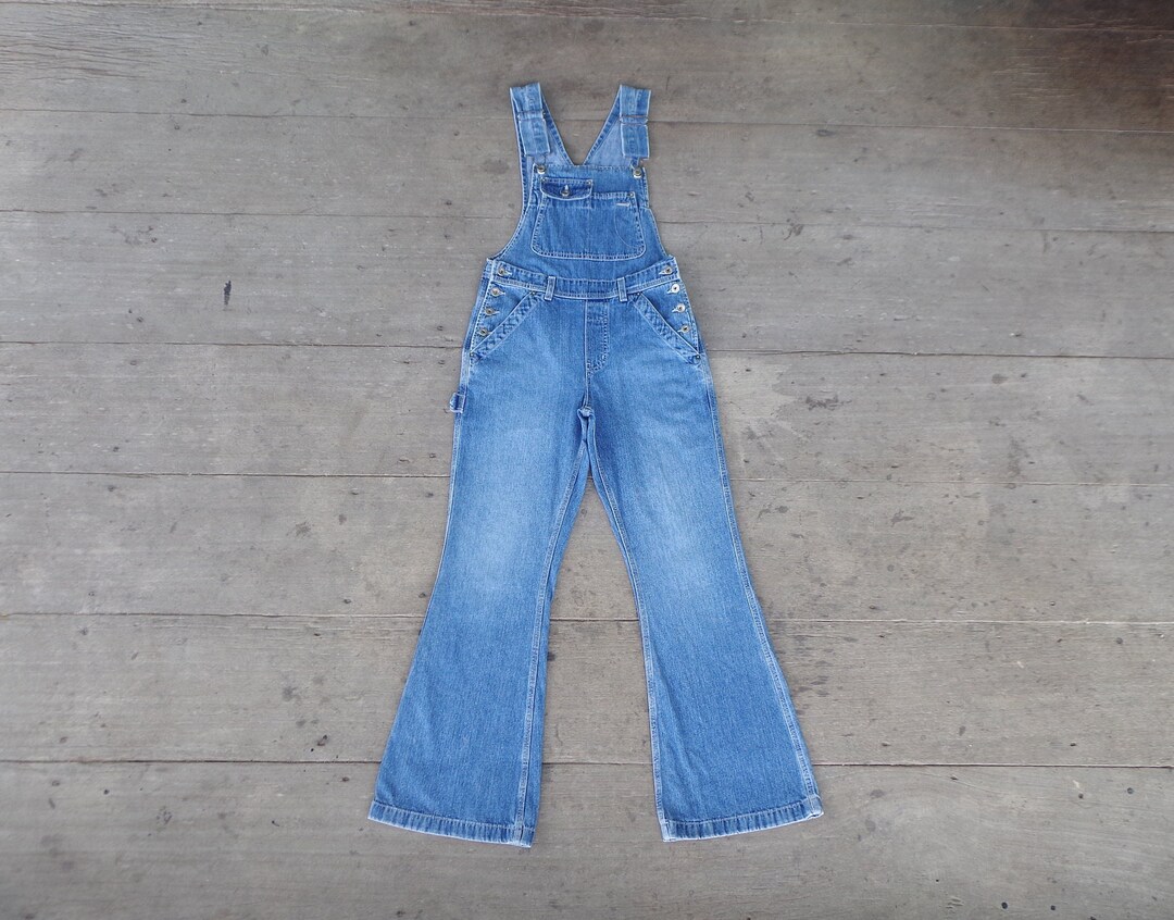 Perfect vintage 80s 90s Silver Overalls Bell Bottom Size S - Etsy