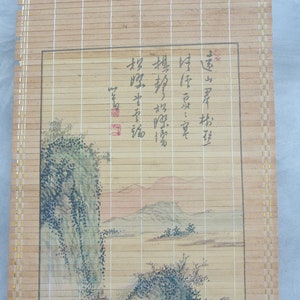 Japanese Scroll Vintage Hanging Scroll Japan Japanese Man,stream,nature ...