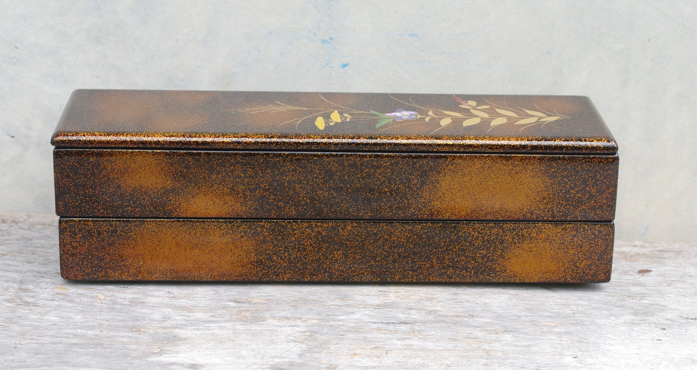 Vintage Rectangular Box With Lidblack and Goldhand Carved - Etsy