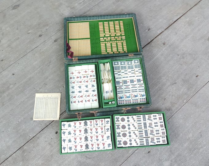 Beautiful ,vintage Chinese Japanese Mahjong Set ,mahjong Game Set ,144 ...