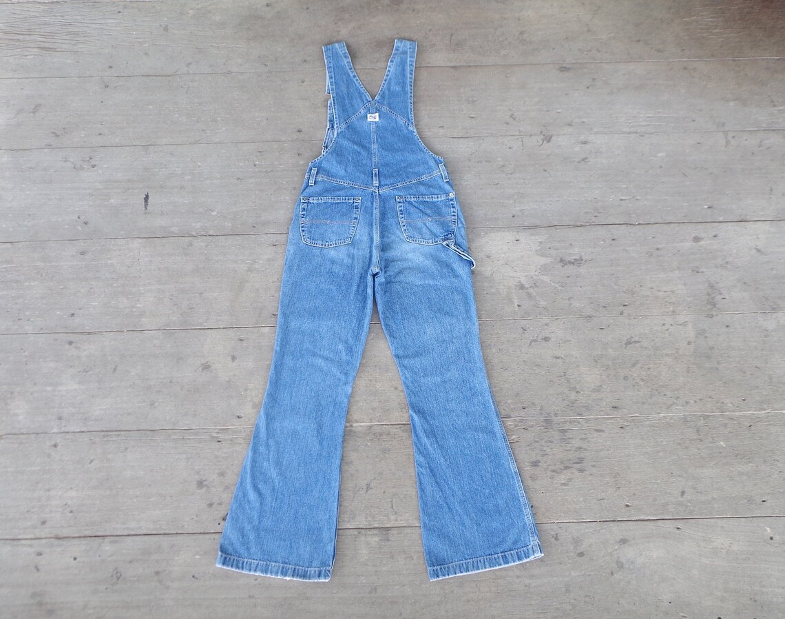Perfect vintage 80s 90s Silver Overalls Bell Bottom Size S - Etsy