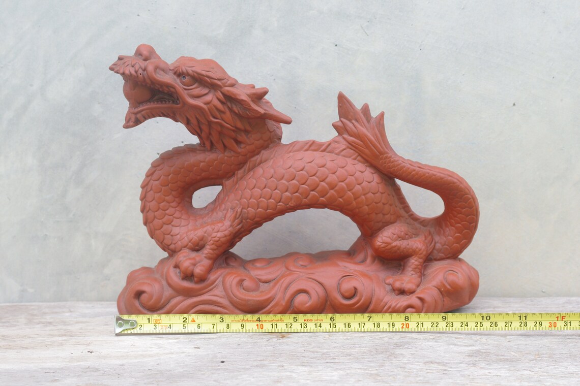 Vintage Dragon Ceramic Dragon Statue Japanese Dragon Love | Etsy