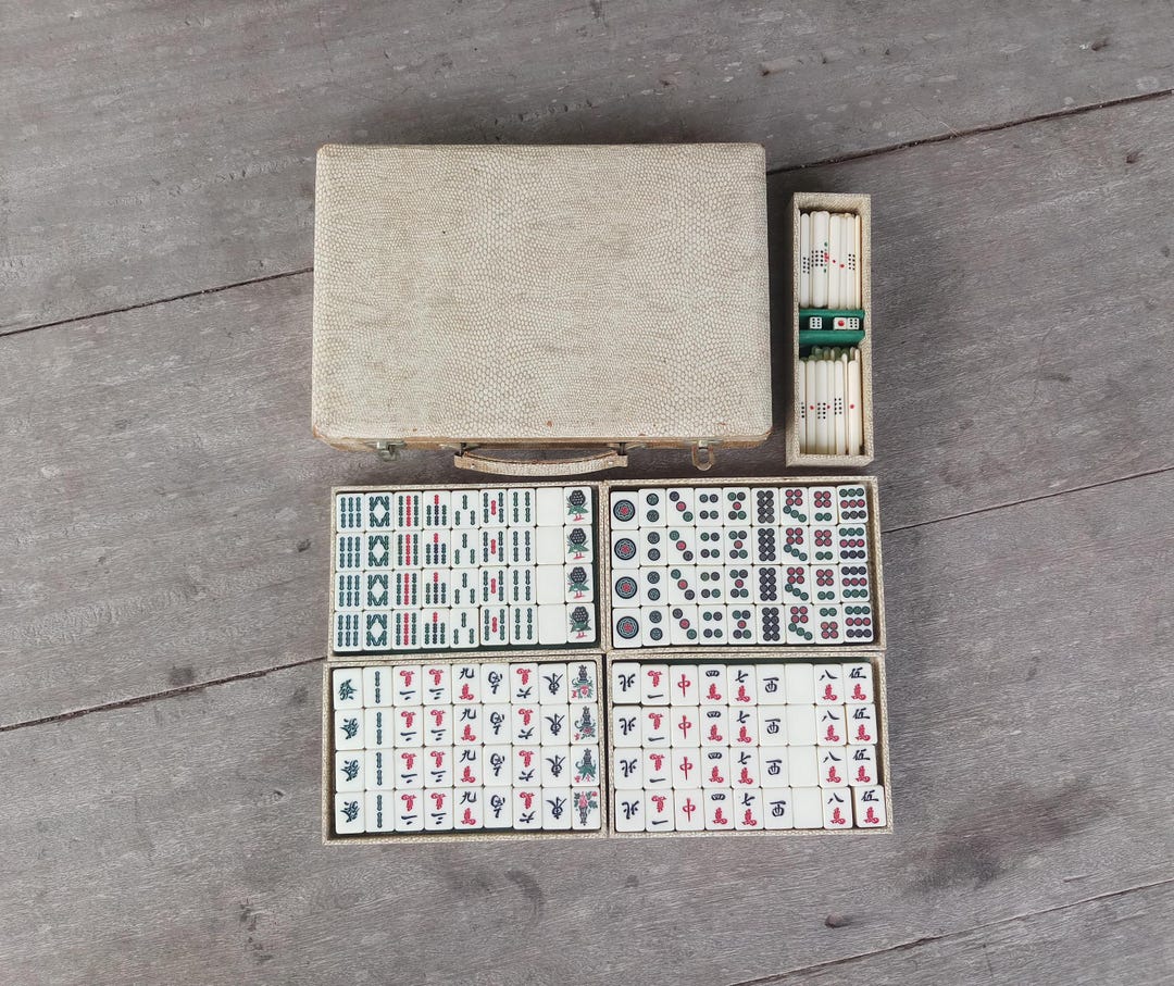 Beautiful ,vintage Chinese Japanese Mahjong Set ,mahjong Game Set ,144 ...