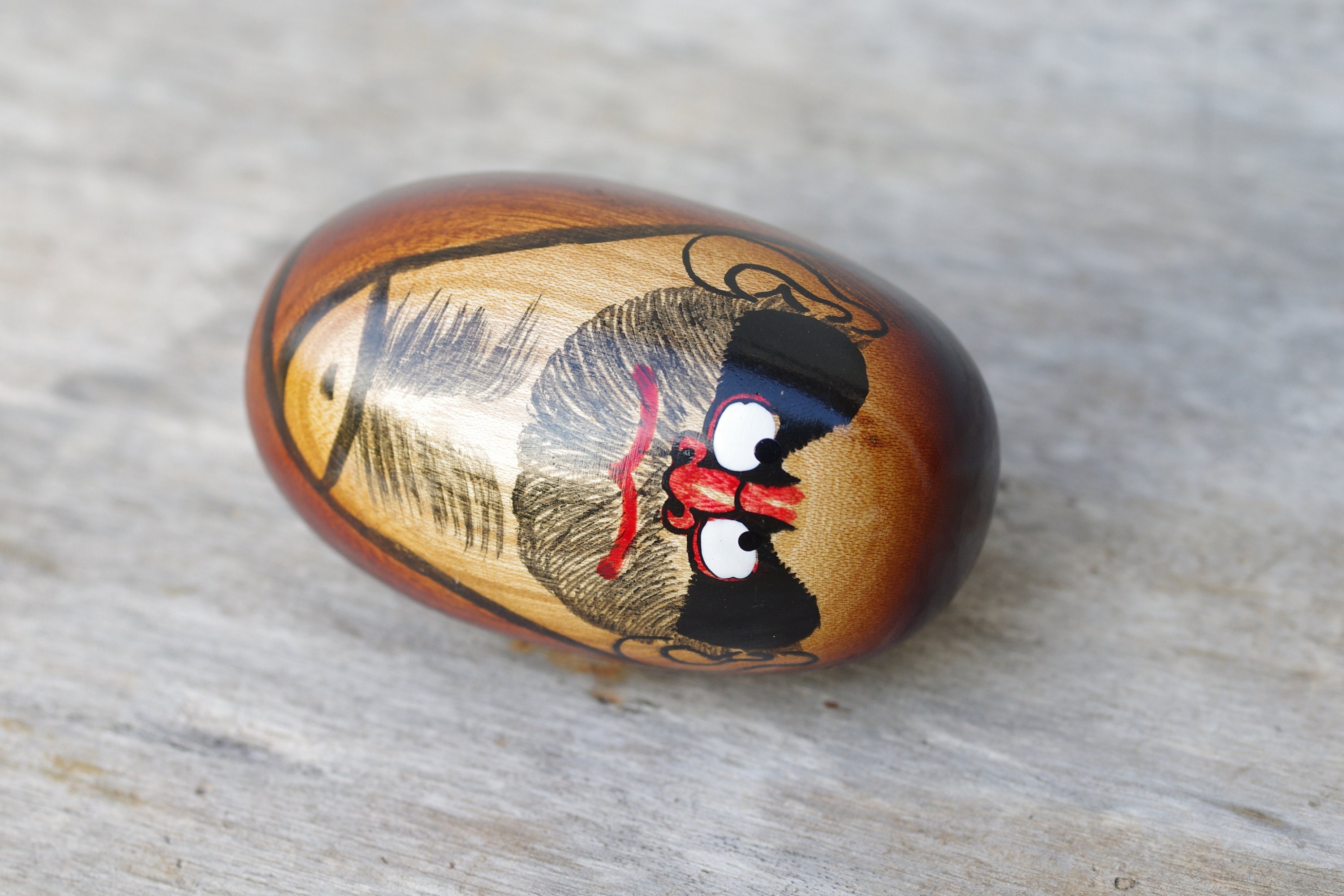 Japanese Lucky Daruma Dharma Doll Carving and Paint Wood Doll ...