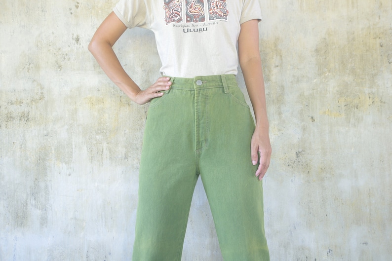 Vintage 80s 90s Bongo Jean W26 W27, Bongo Olive Jeans,high Waist ,retro ...