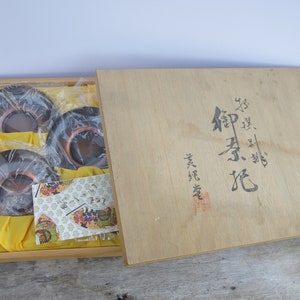 Copper Chataku Arts Tea Ceremony Saucer, Tea Saucer and Wood Box ...