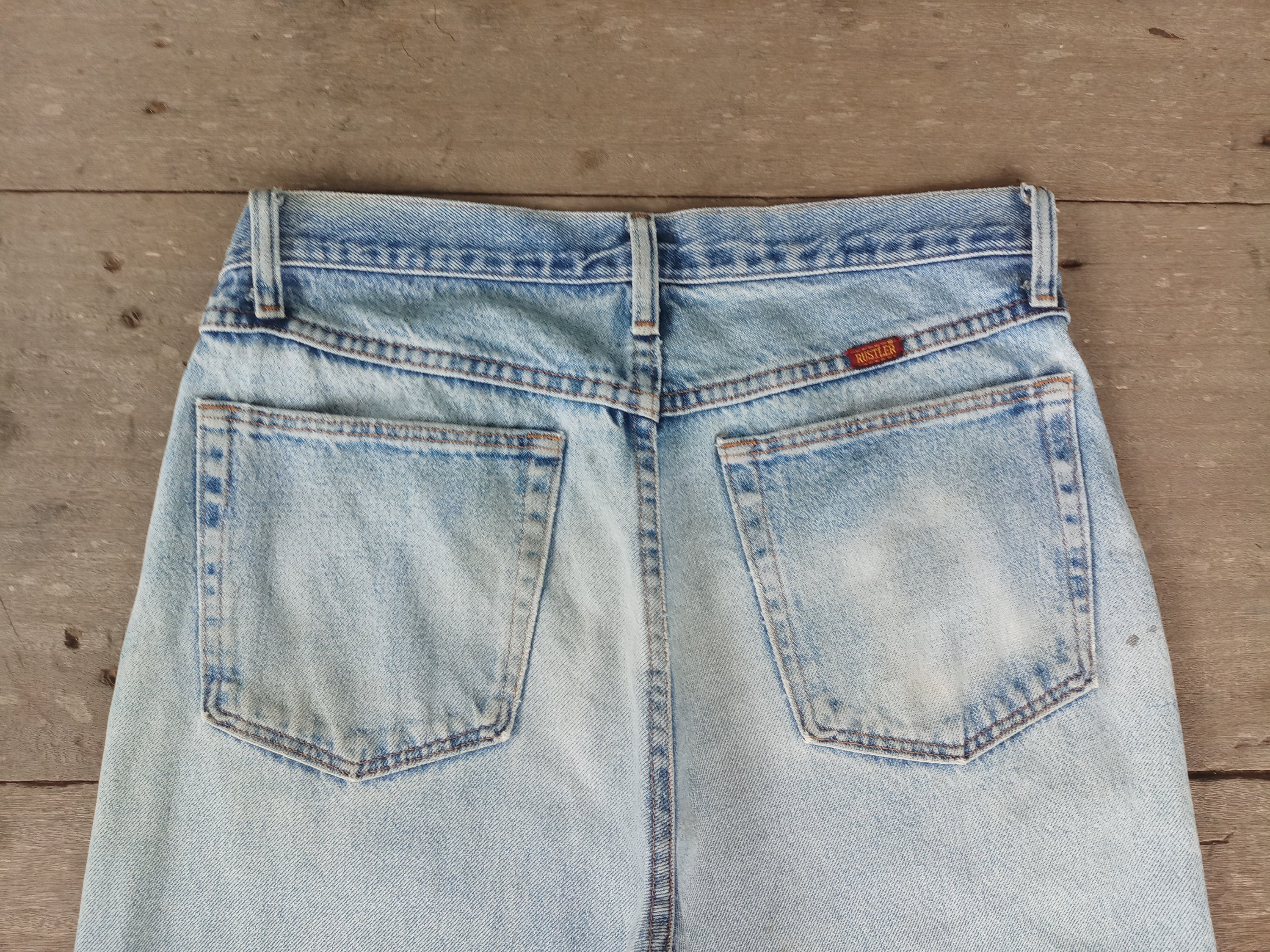Distressed ,vintage Rustler W32 L32,blue Jeans,ripped ,workwear,cool ...