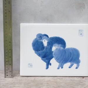 Tile White Ceramic With Sheep Animal Pattern Arts and Crafts Tile ...