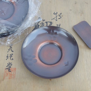 Copper Chataku Arts Tea Ceremony Saucer, Tea Saucer and Wood Box ...