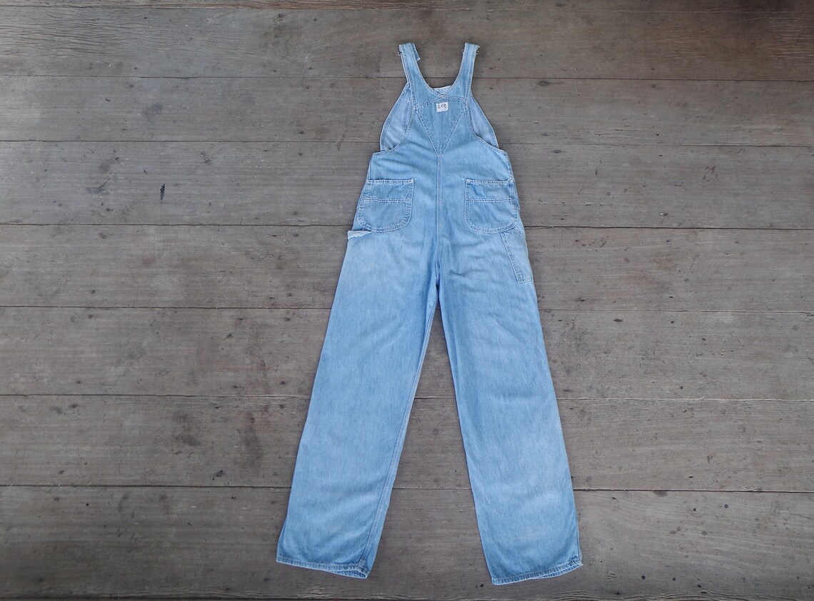 Vintage 40s/50s Lee Denim Overalls W34 - Faded Blue Jeans - Etsy