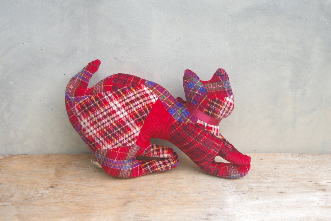 Japanese Cat Doll Oreaga Tokyo Brand Scottish Patternjapan Lucky Cat Manekineko Japanese