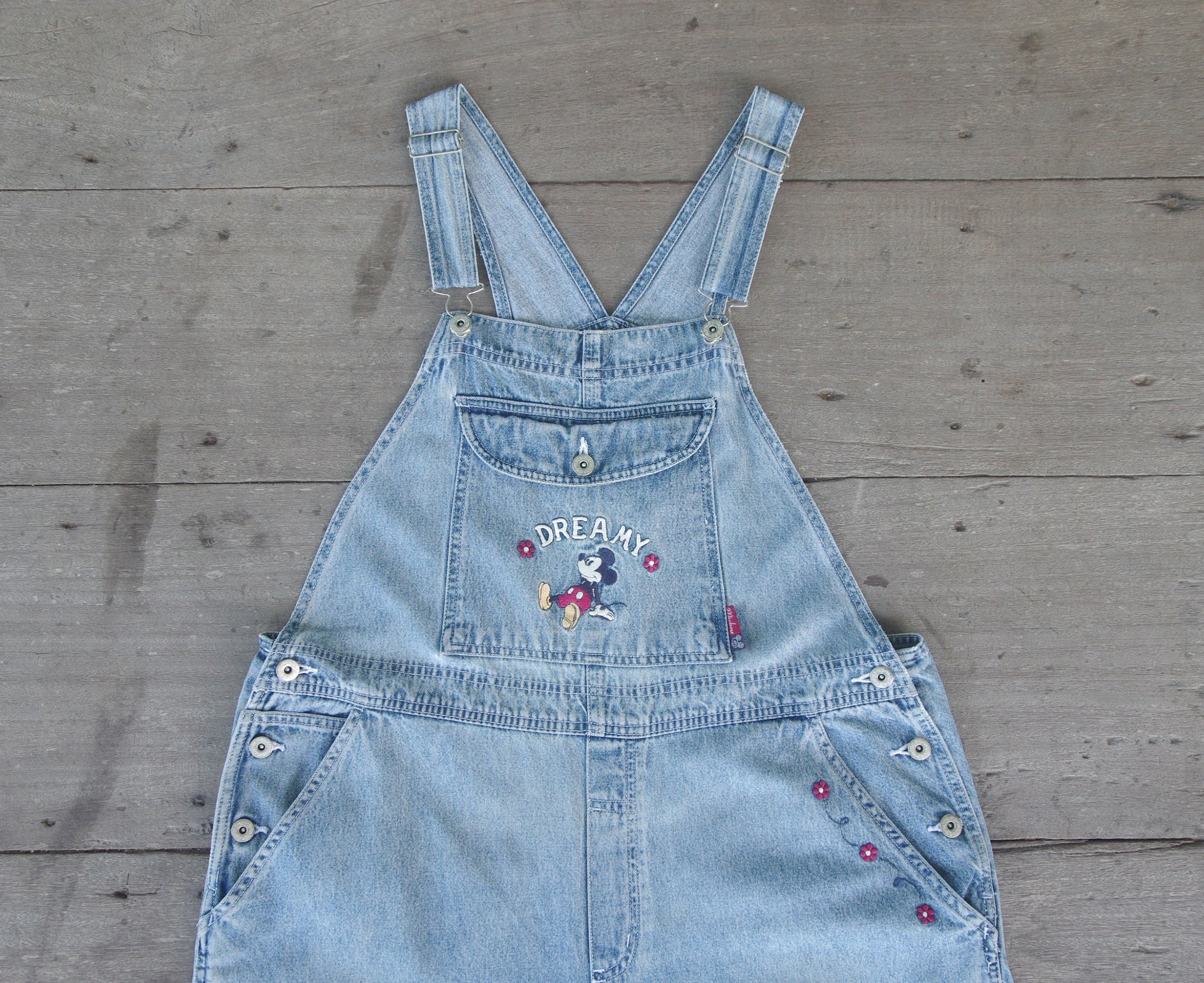 Fadedvintage Original Mickey Mouse Overalls Size 16 L XL - Etsy