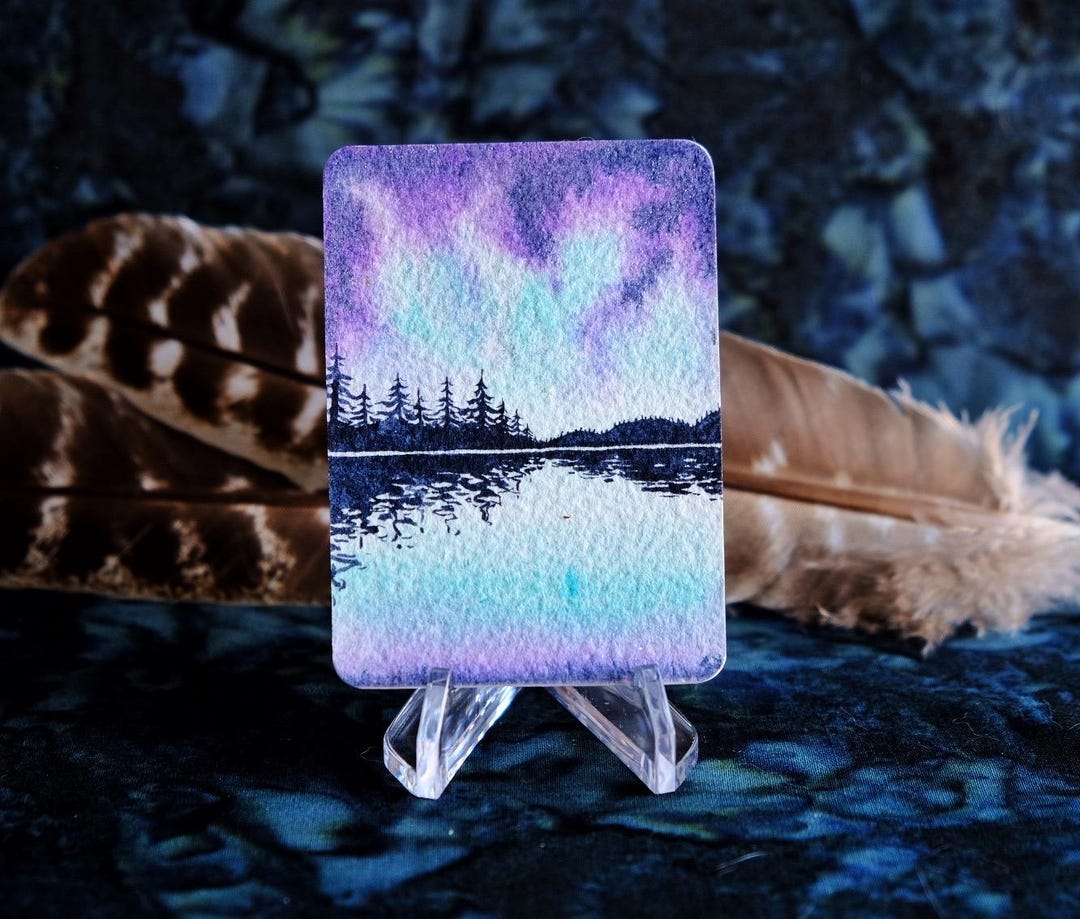 Watercolor Artist Trading Cards, Lake Card, Original Watercolor Art ...
