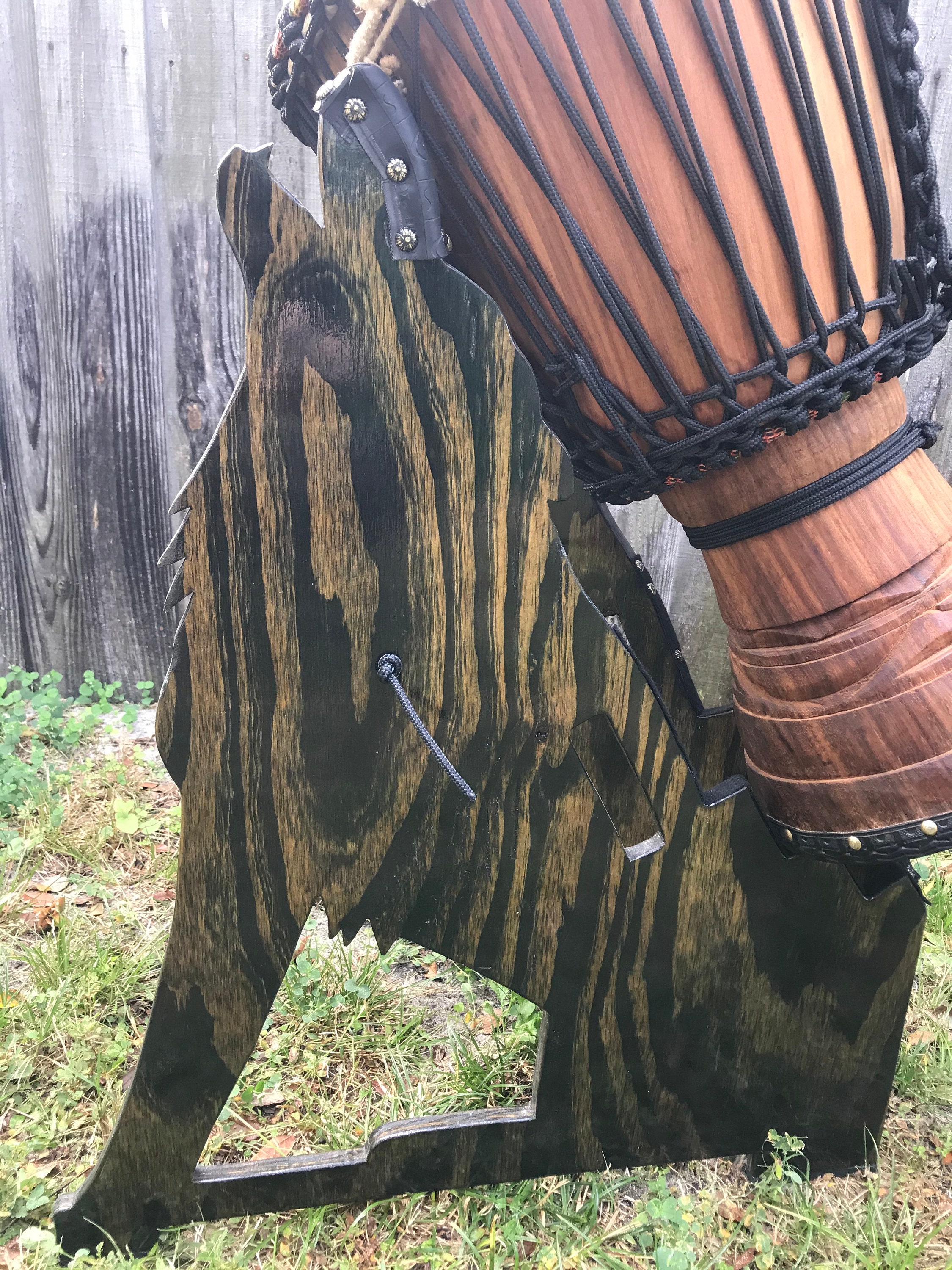 Custom Glossy Wolf Djembe Standing Stand | Etsy