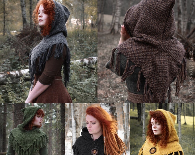 Big Handwoven Skjoldehamn Inspired Hood in Black Wool - Etsy Sweden