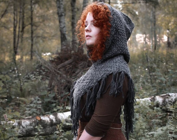 Big Handwoven Skjoldehamn Inspired Hood in Black Wool - Etsy Sweden