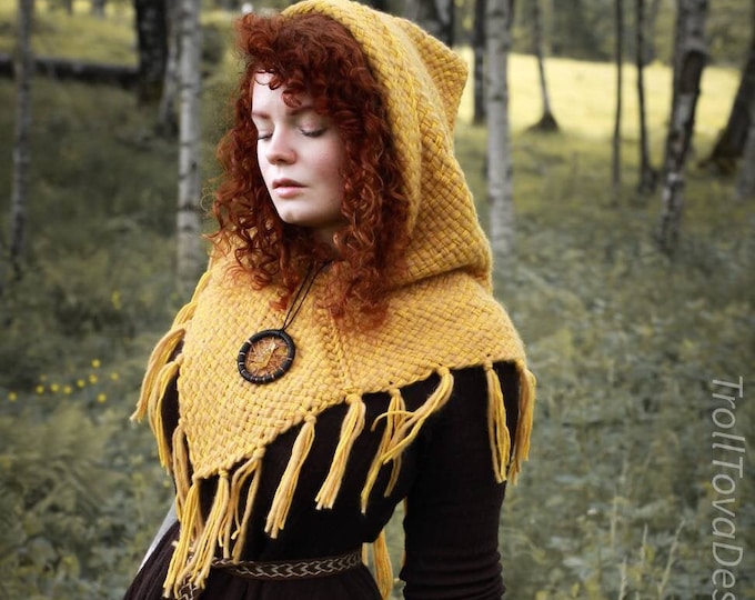 Big Handwoven Skjoldehamn Inspired Hood in Black Wool - Etsy Sweden